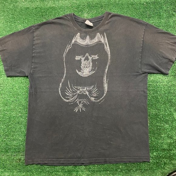 Hanes | Shirts | Vintage Y2k Grim Reaper Skull Sun Faded Goth Emo Drill ...